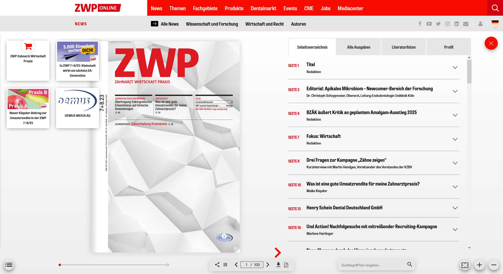 Alles rund um Zahnerhaltung/Endo – Jetzt in der neuen ZWP – ZWP online – das Nachrichtenportal ...